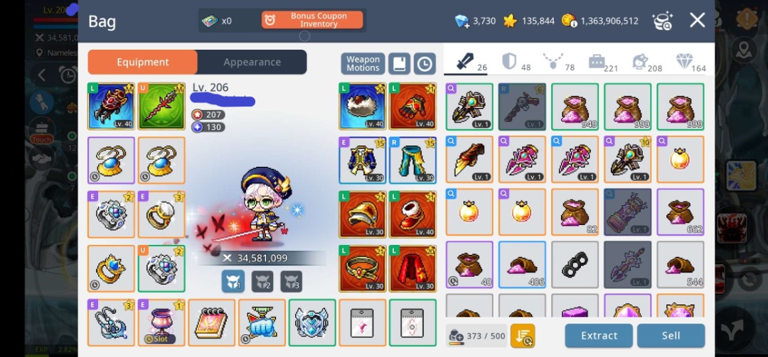 A2S Maplestory M Ark lv 209 with 2 more node farming char in 1 account ...