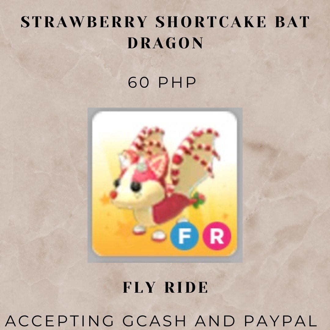 Adopt Me Pets |Strawberry Shortcake Bat Dragon, Video Gaming, Gaming ...