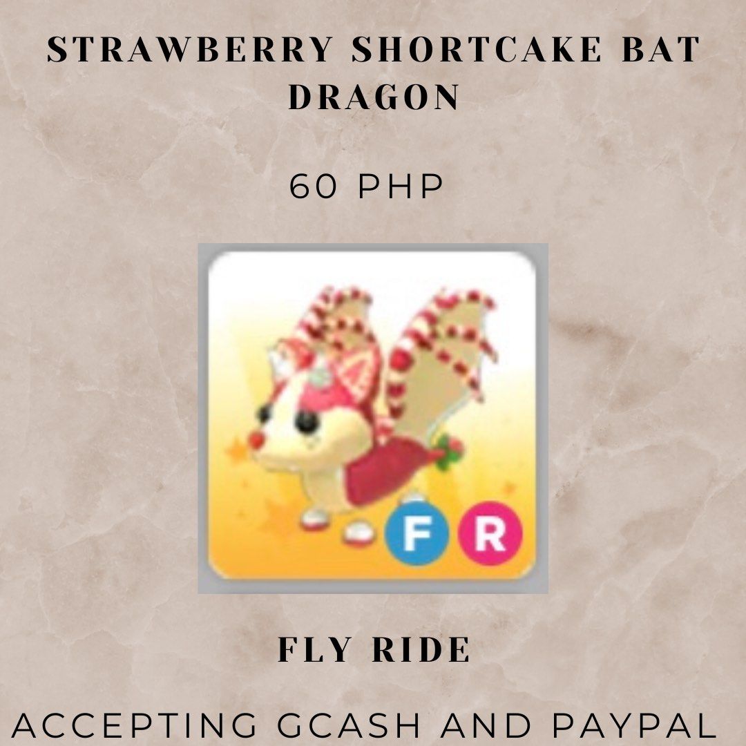 Adopt Me Pets |Strawberry Shortcake Bat Dragon, Video Gaming, Gaming ...