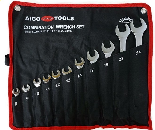 Aigo 11pc. Combination Wrench Set 8 to 24mm LBC-11PCS Made in Japan ...