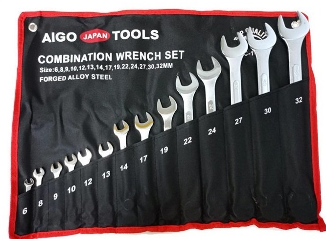 Aigo 14pc. Combination Wrench Set 6-32mm LBC-14PCS Made in Japan ...