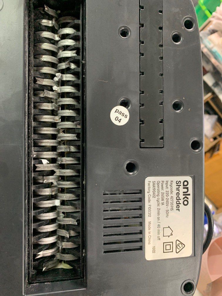 Anko Paper Shredder 220volts, Computers & Tech, Office & Business ...