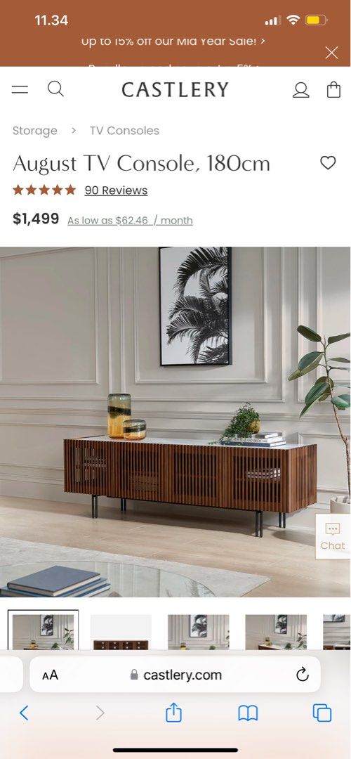 August tv console castlery, Furniture & Home Living, Furniture, TV ...