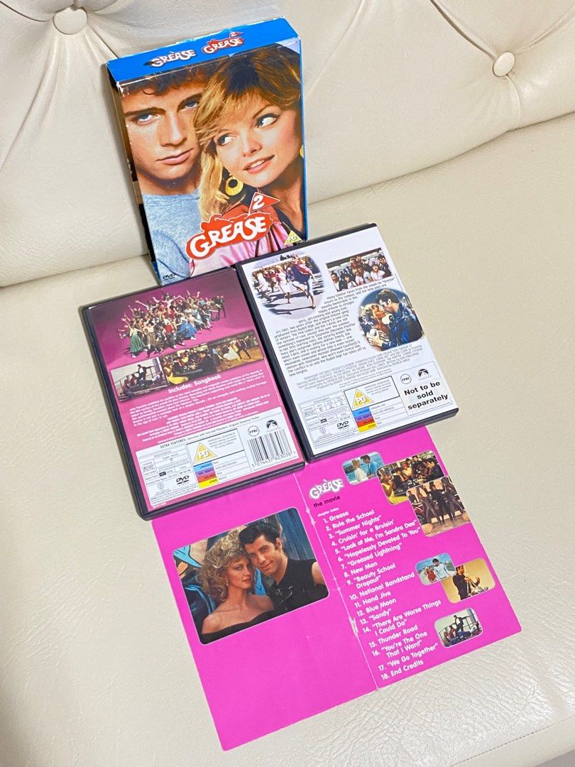 Authentic Grease DVDs: Grease & Grease 2, Hobbies & Toys, Music & Media ...