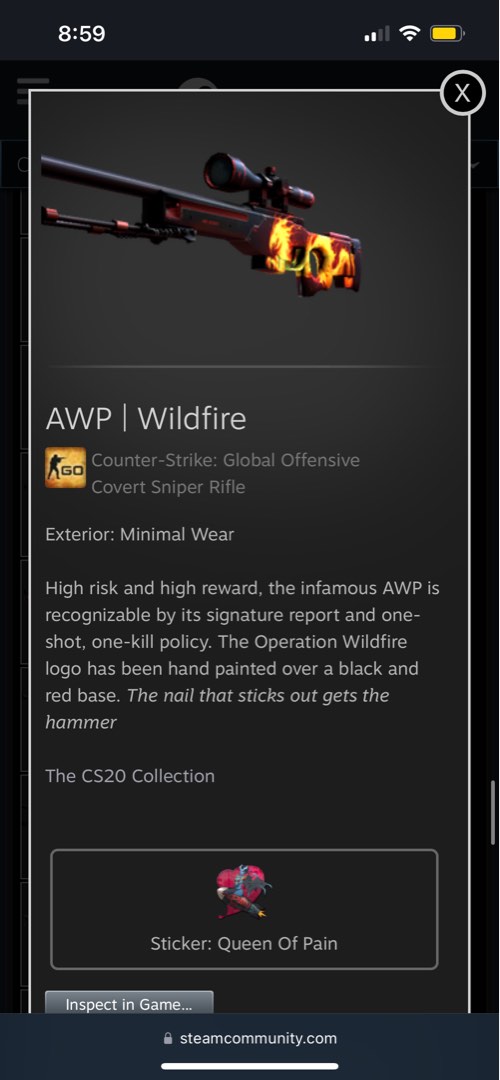 AWP| wildfire MW CSGO, Video Gaming, Gaming Accessories, In-Game ...