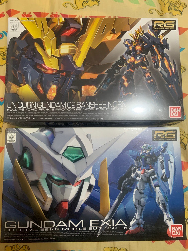 Bandai 高達 Gundam 00 RG 15 EXIA & Gundam UG 27 Banshee Norn, 興趣及遊戲, 玩具 & 遊戲類 - Carousell