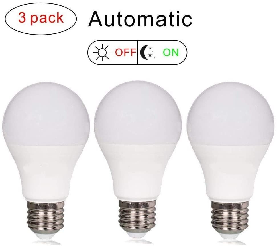 BAOMING Dusk to Dawn Sensor LED Light Bulbs 7W 630 Lumen Warm White ...