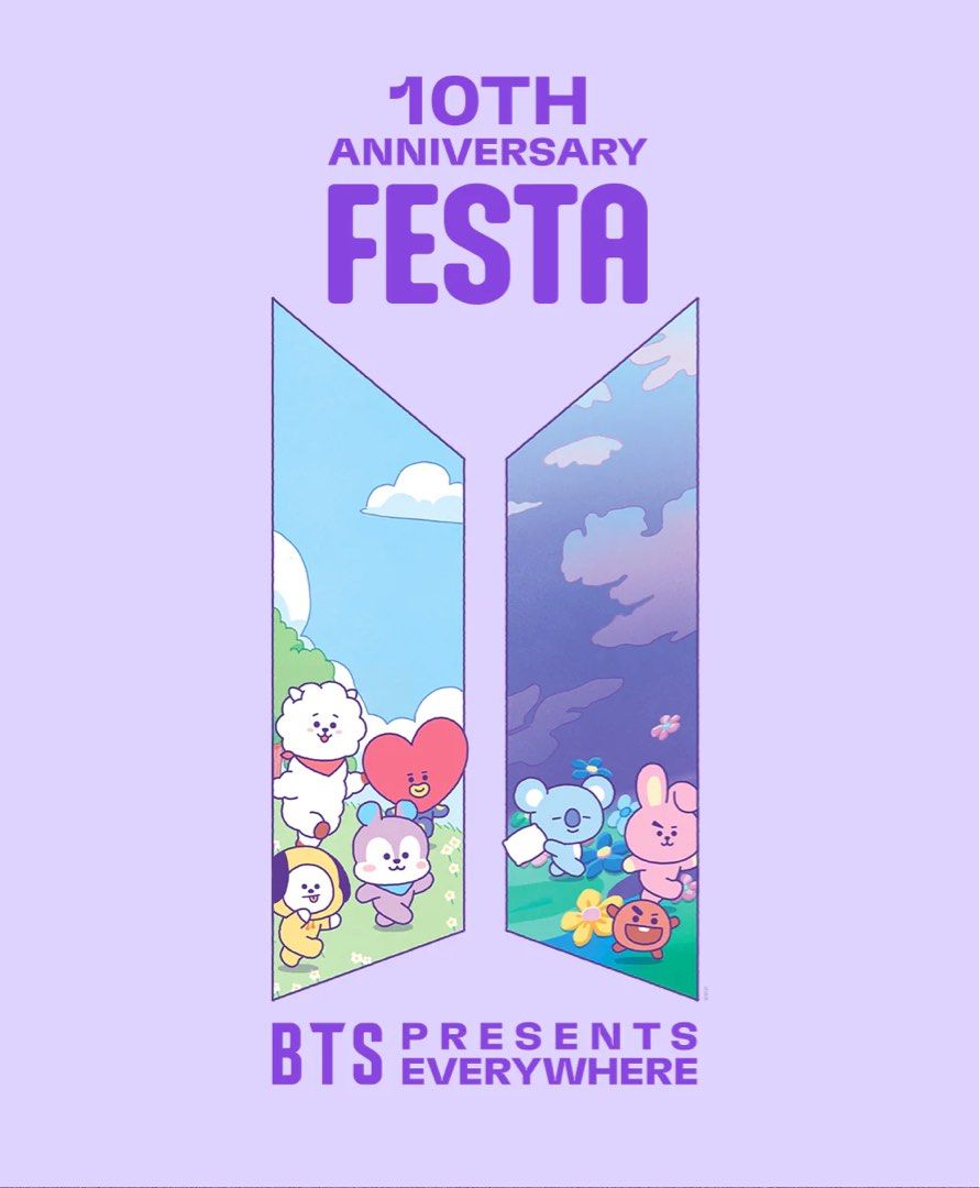 BT21 Poster Limited edition 10th Anniv poster!!!, Hobbies & Toys ...