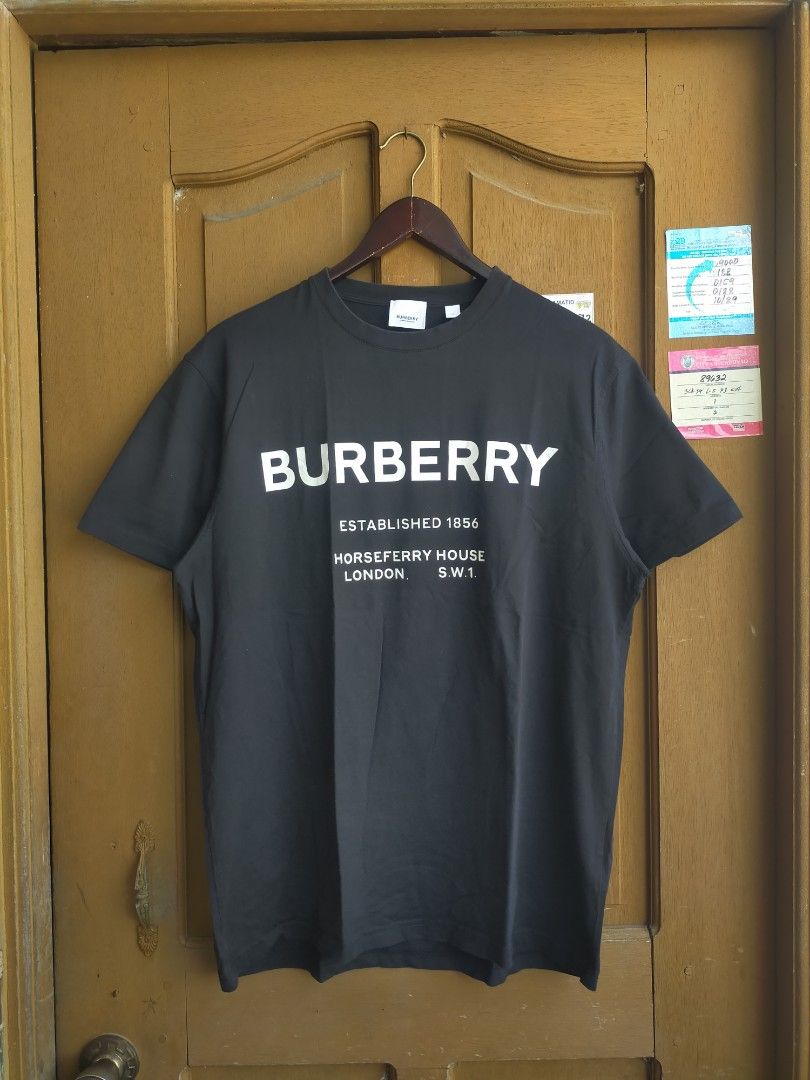 Burberry Horseferry house logo shirt black, Men's Fashion, Tops & Sets ...