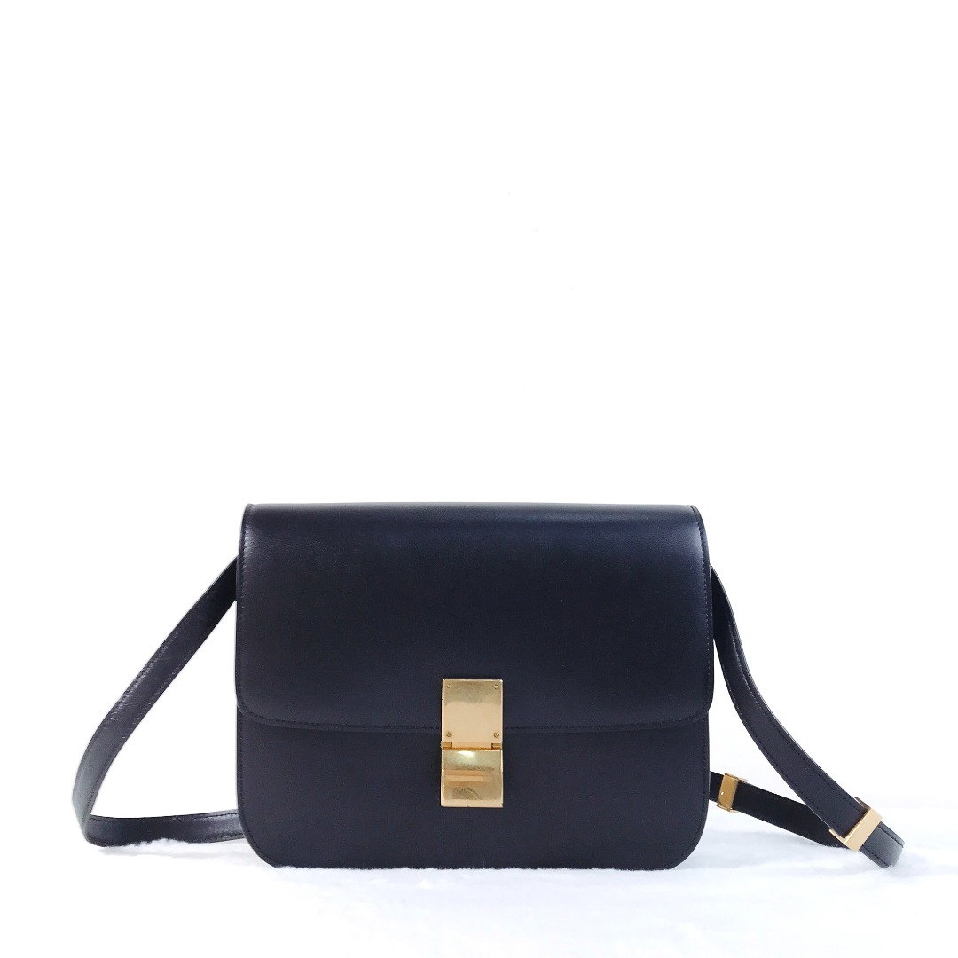 Celine Medium Classic Box in Black, Luxury, Bags & Wallets on Carousell