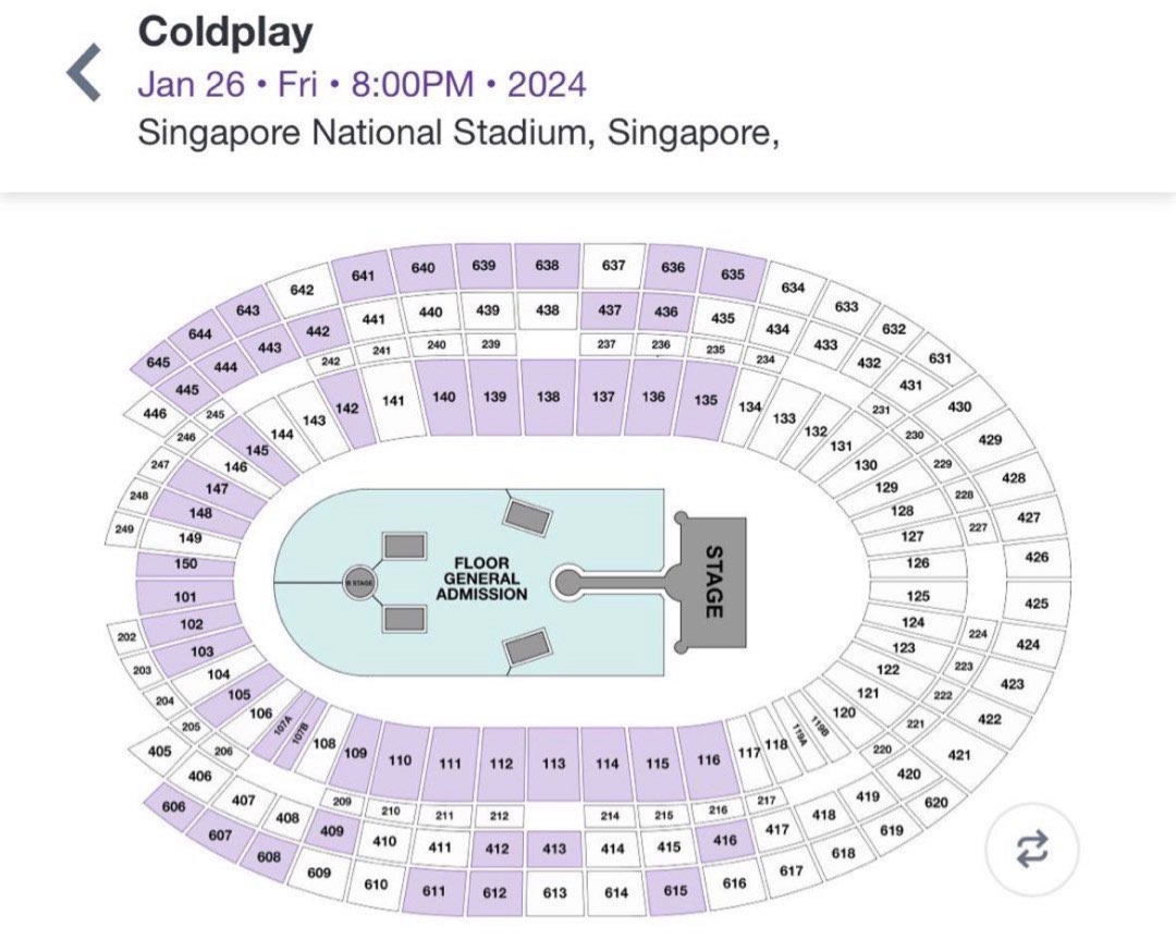 Coldplay 26 Jan 2024 Friday sitting tickets x2, Tickets & Vouchers ...