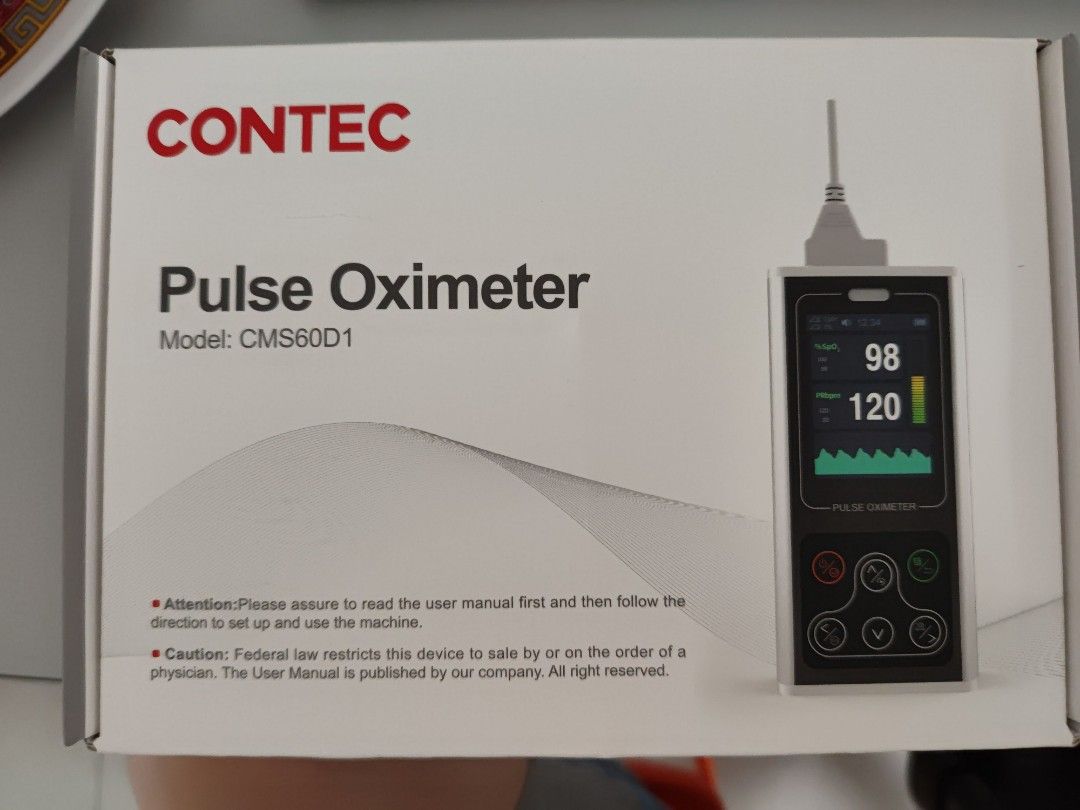 Contec pulse oximeter cms60d1, Health & Nutrition, Medical Supplies ...