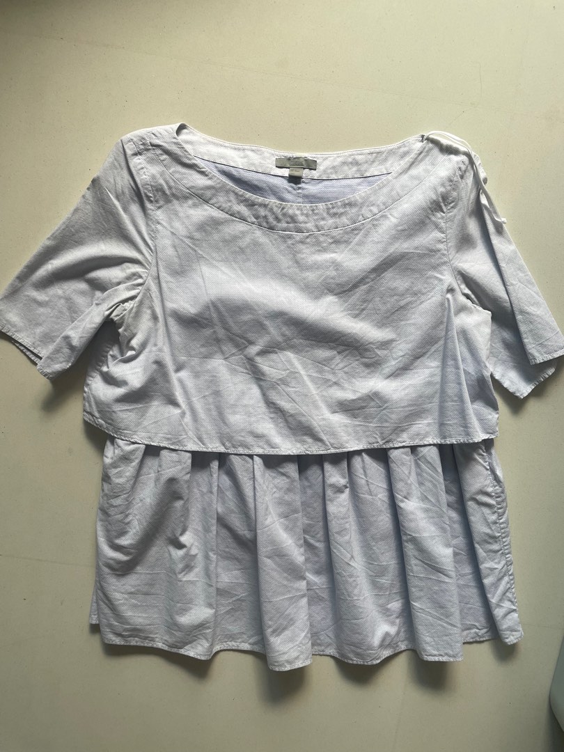 COS baby blue Top, Women's Fashion, Tops, Blouses on Carousell