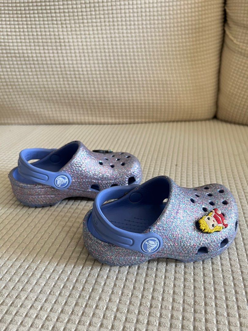Crocs Classic Glittered Clogs C7, Babies & Kids, Babies & Kids Fashion ...
