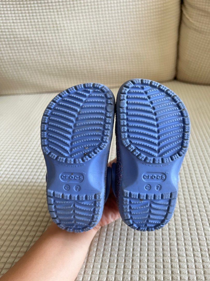 Crocs Classic Glittered Clogs C7, Babies & Kids, Babies & Kids Fashion ...