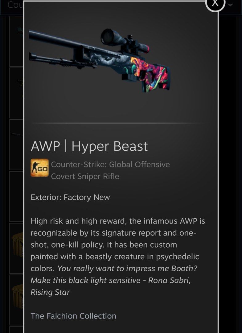 CSGO AWP Hyper Beast FN, Video Gaming, Gaming Accessories, In-Game Products on Carousell