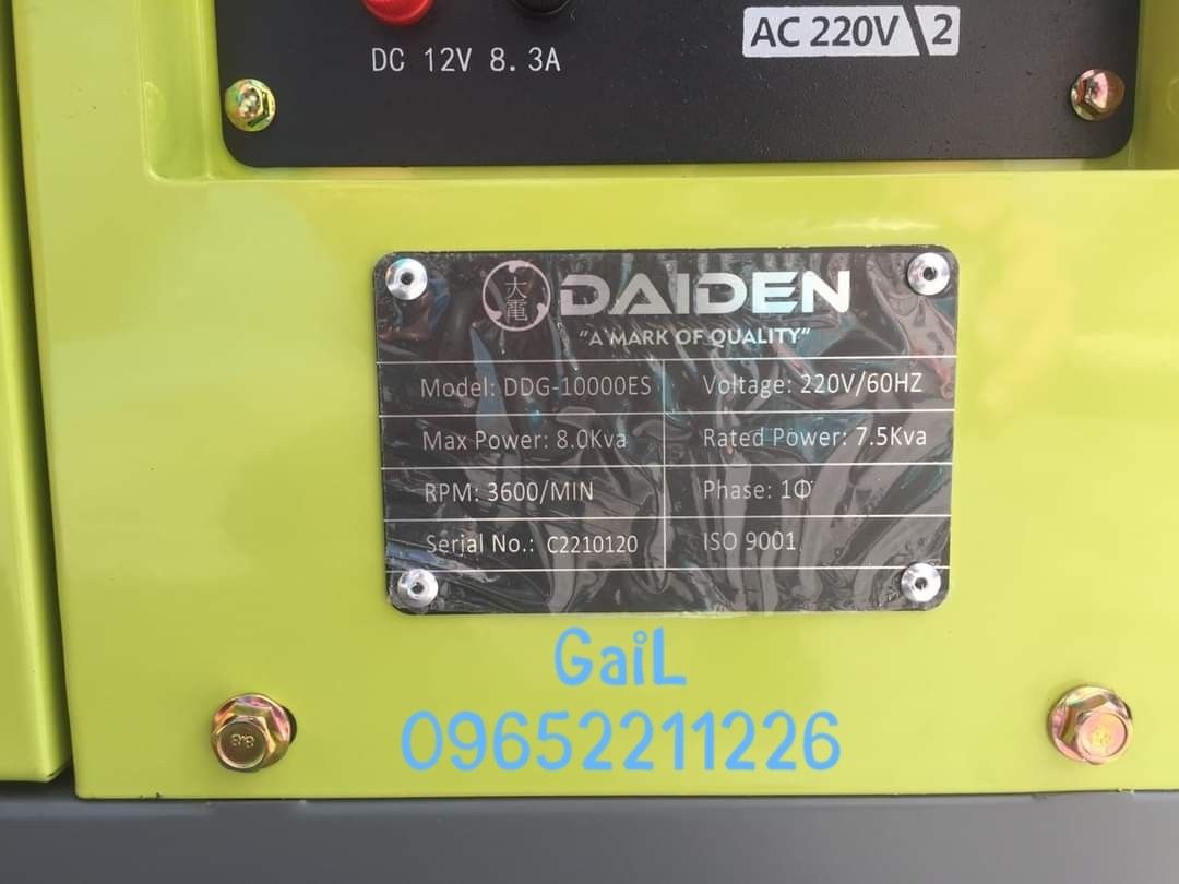 DAIDEN Japan DDG10000ES Air-cooled Silent Type Diesel Generator Set ...