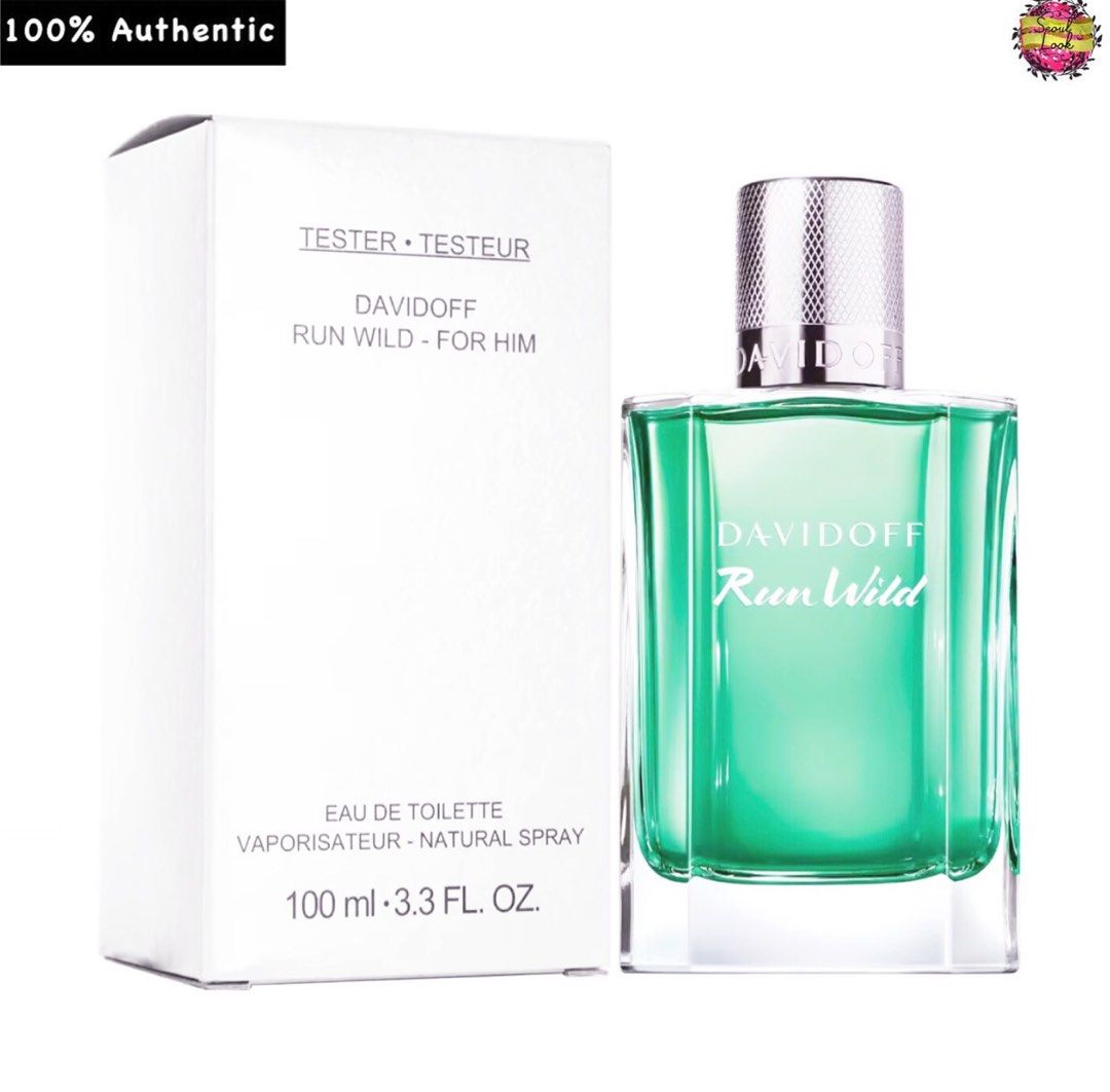 Davidoff Run Wild for Him EDT 100ml for Men (Tester with Cap), Beauty ...