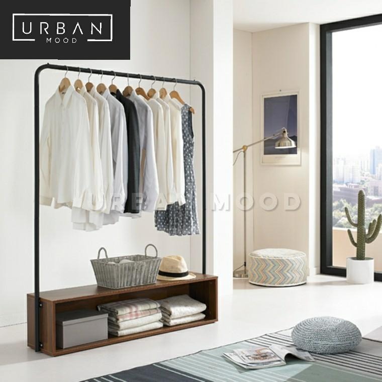 DECADE Scandinavian Solid Wood Clothes Rack, Furniture & Home Living ...