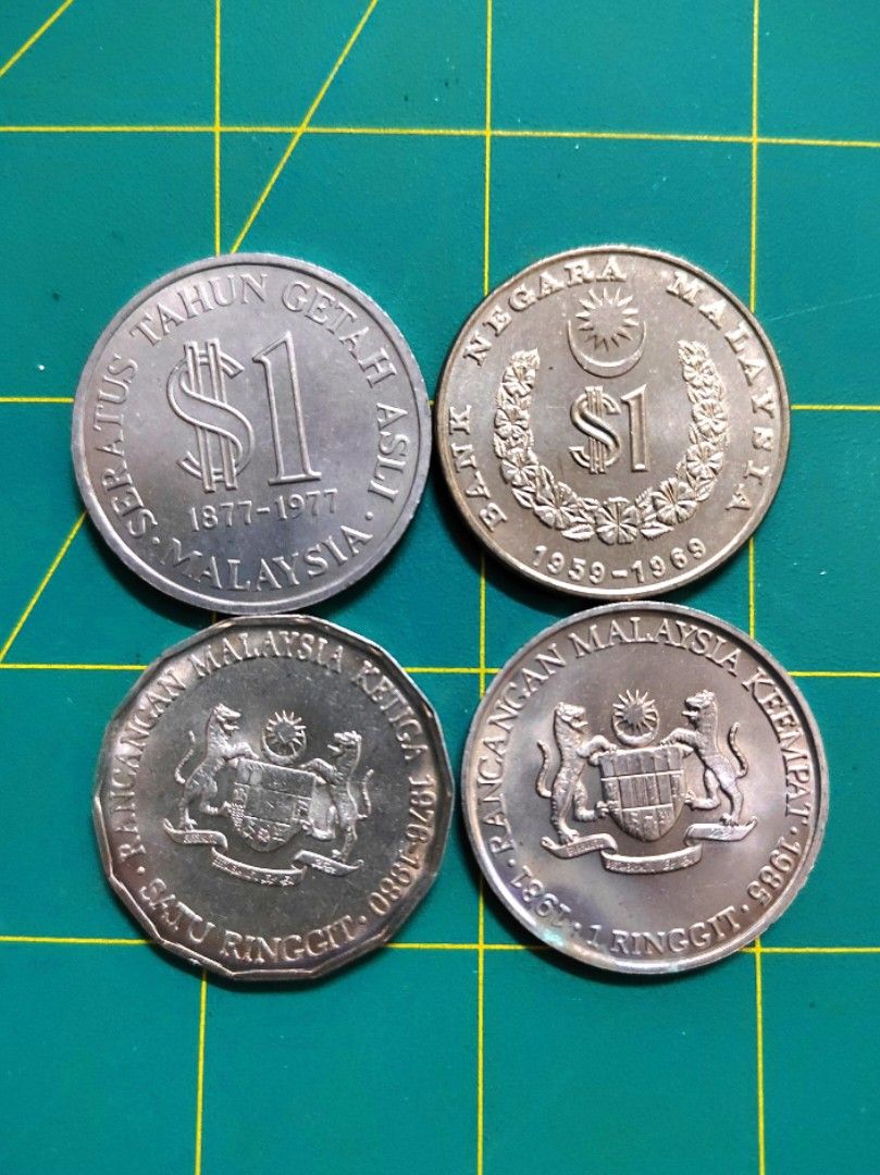 Duit syiling lama malaysia 4 in 1 set, Hobbies & Toys, Collectibles ...