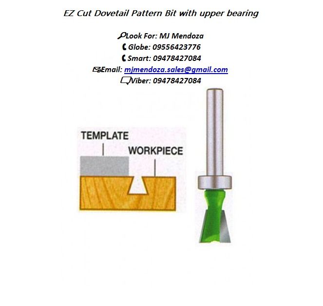 EZ Cut Dovetail Pattern Bit with upper bearing, Commercial & Industrial ...
