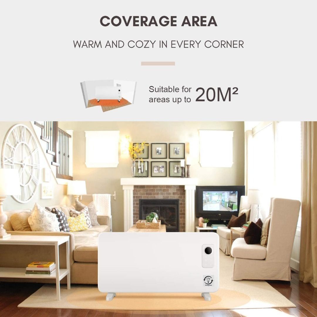 Famgizmo Ultra Slim 1500W Panel Heater 24 Hour 7 Day Timer Bathroom ...