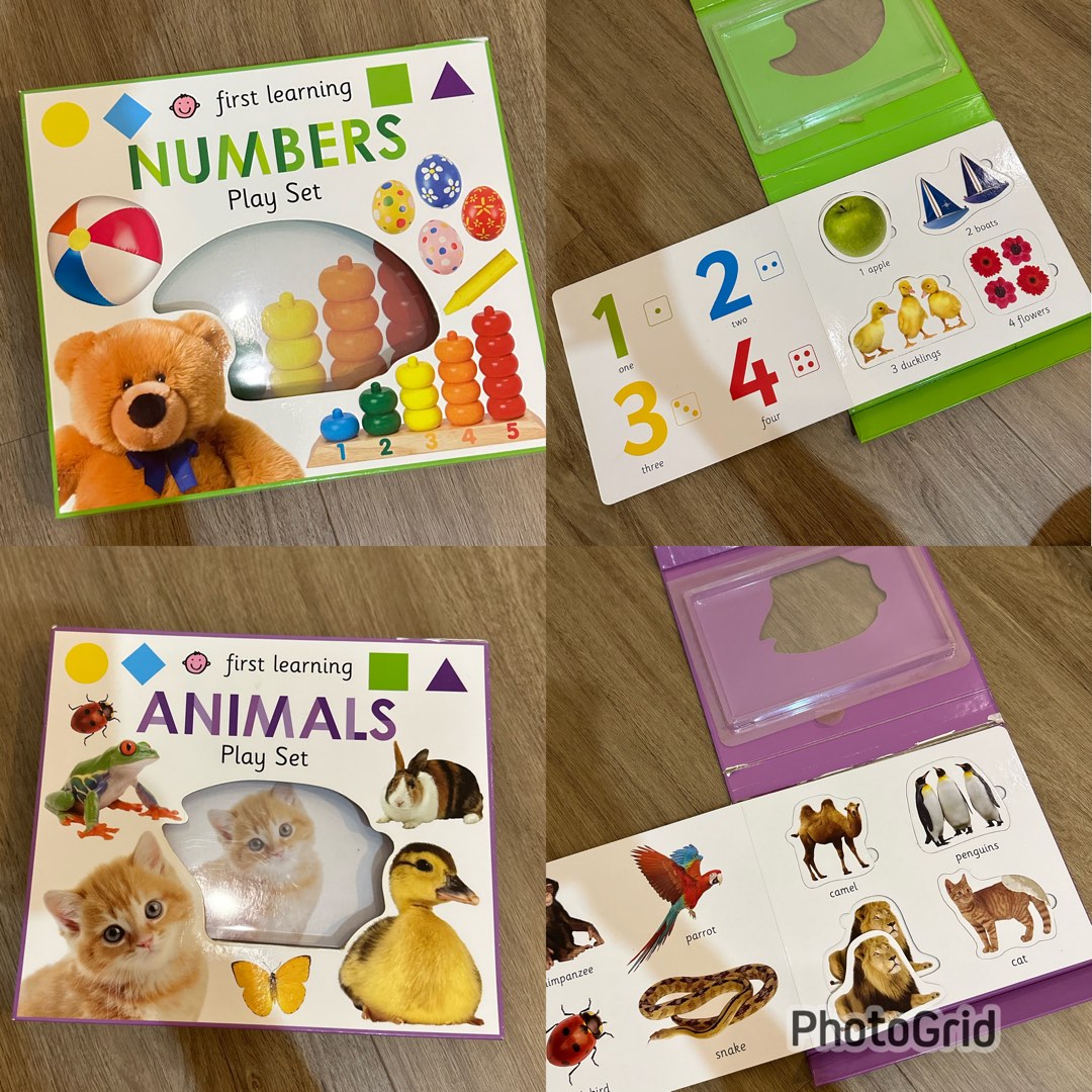First learning activity play puzzle set: animals and numbers for ...