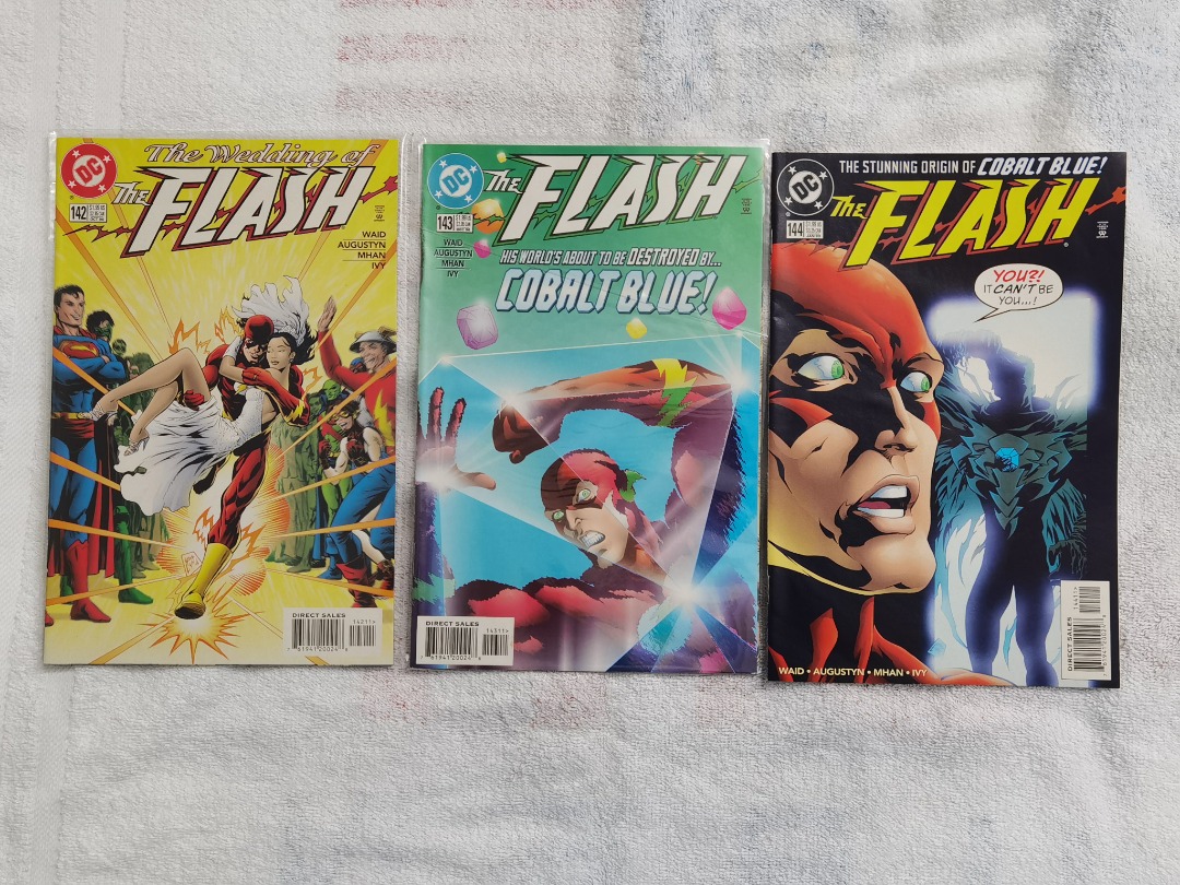 FLASH. 1987. vol.2 issue 142, 143, 144. Cobalt Blue. 'It's Wally West and Linda Park's wedding ...