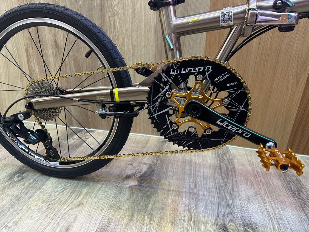 FNHON gust gold foldable bikes 20 inch with DOUBLE DUAL CHAINRING ...