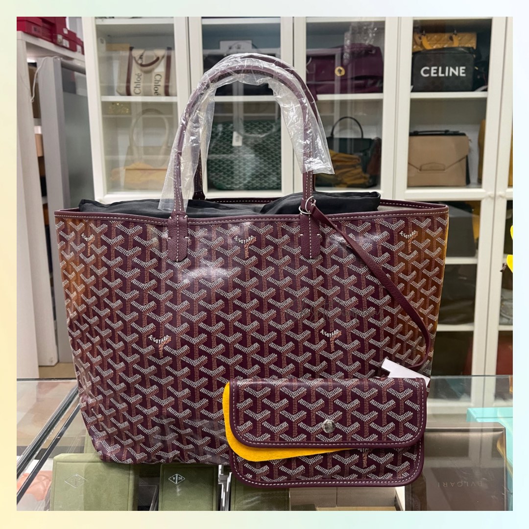 Goyard St Louis PM Bordeaux Bag (Maroon), Luxury, Bags & Wallets on ...
