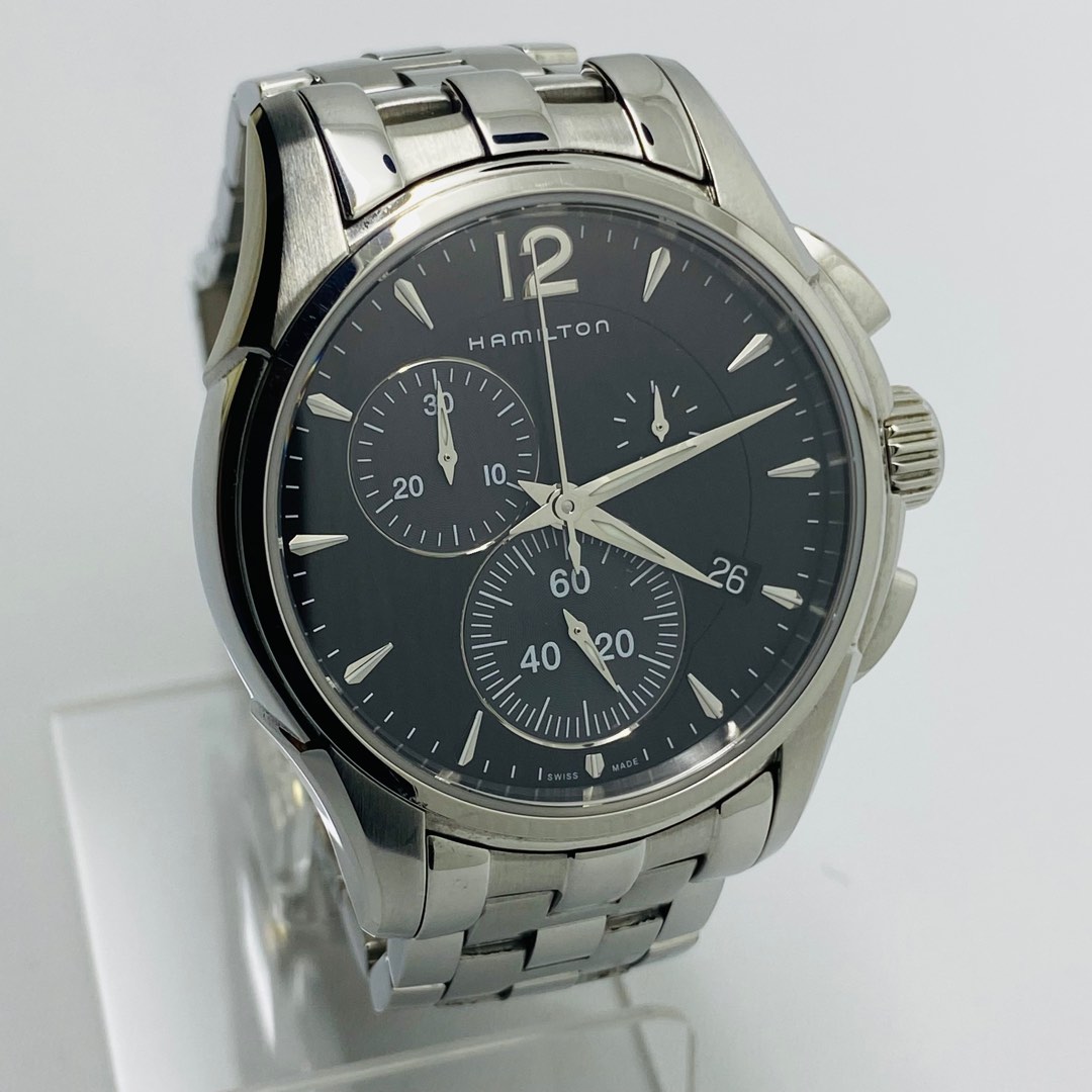 Hamilton Chronograph H326121 Full Set, Fesyen Pria, Jam Tangan di Carousell
