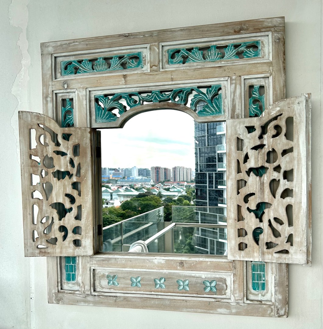 Hand carved Balinese mirror, Furniture & Home Living, Home Decor ...