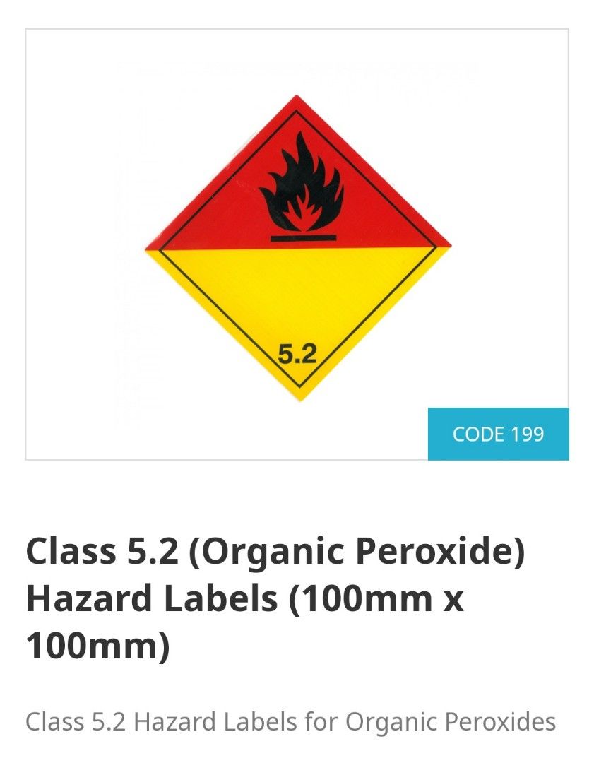 DG / HAZARDOUS LABEL ( 100mm x 100mm), Everything Else on Carousell