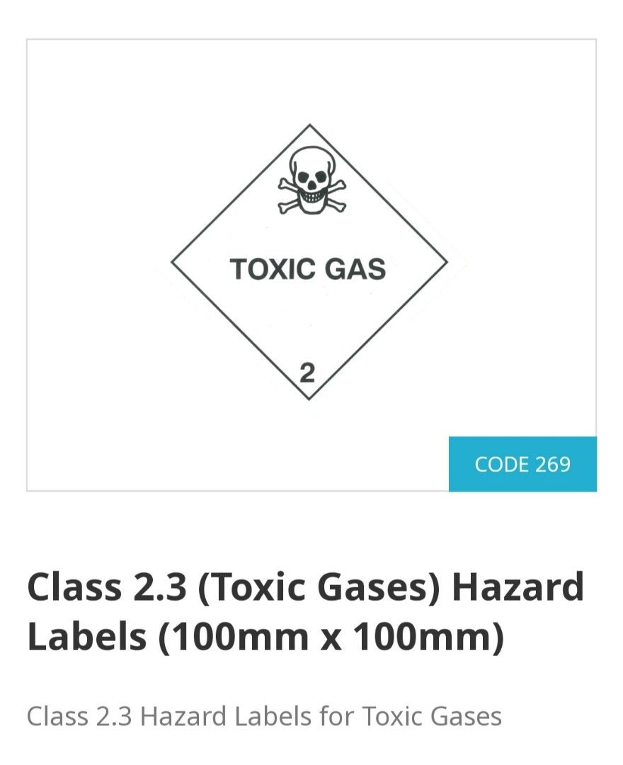 DG / HAZARDOUS LABEL ( 100mm x 100mm), Everything Else on Carousell