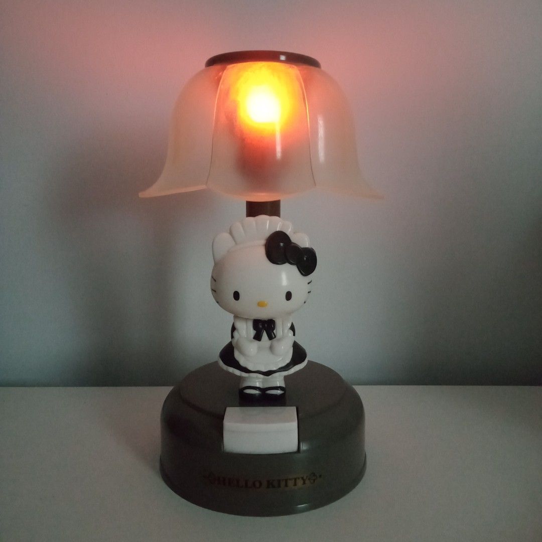 hello kitty eikoh japan sanrio maid bow battery operated desk lamp ...