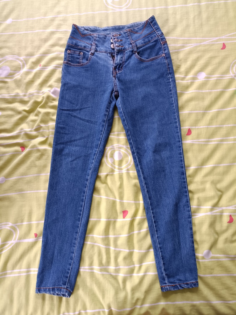 High Waist Denim Pants Womens Fashion Bottoms Jeans On Carousell