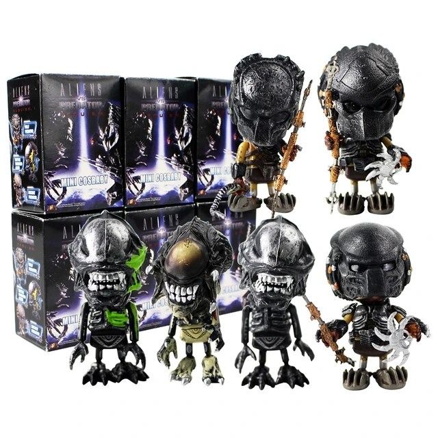 Hot toys Alien vs Predator Mini Cosbaby Set 1 & 2 complete 12 figure ...