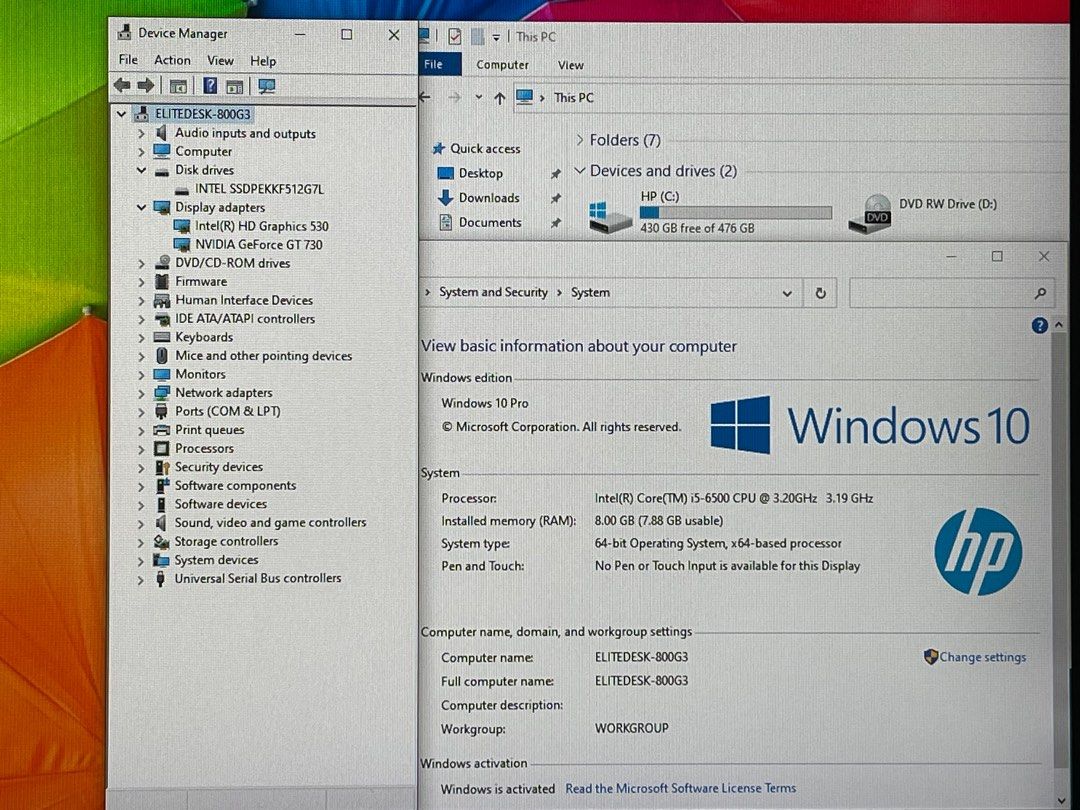 HP EliteDesk Business Office WFH School HBL Essential Desktop Computer ...