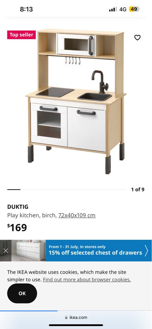 IKEA kitchen set play toy $30, Hobbies & Toys, Toys & Games on Carousell