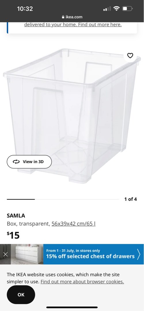 IKEA Samla boxes, Furniture & Home Living, Home Improvement ...
