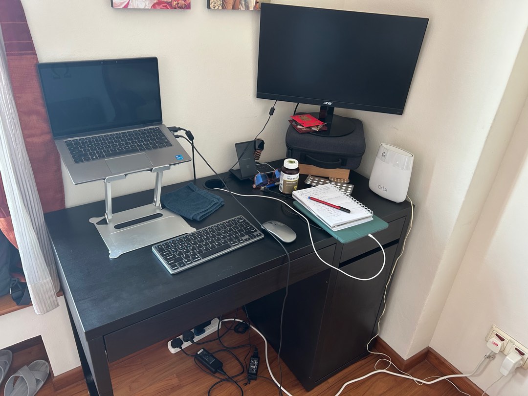 IKEA study table with storage, Furniture & Home Living, Furniture ...