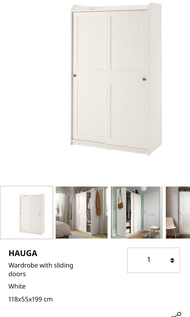 IKEA Hauga Sliding Doors Wardrobe, Furniture & Home Living, Furniture ...