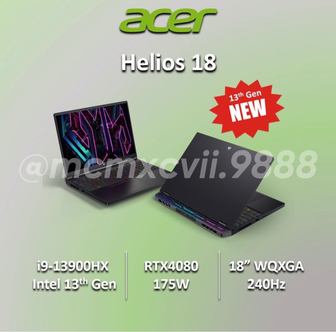 ACER PREDATOR HELIOS 18 GAMING LAPTOP | 18INCH WQXGA 240HZ | INTEL I9-13900HX | NVIDIA GEFORCE ...