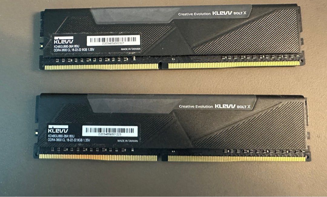 Klevv Bolt X 2x8GB 3600MHz CL18 RAM, Computers & Tech, Parts & Accessories, Computer Parts on ...