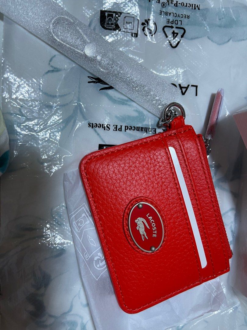 Lacoste Origin Croc Snap Hook Corrida Card Holder, Women's Fashion ...
