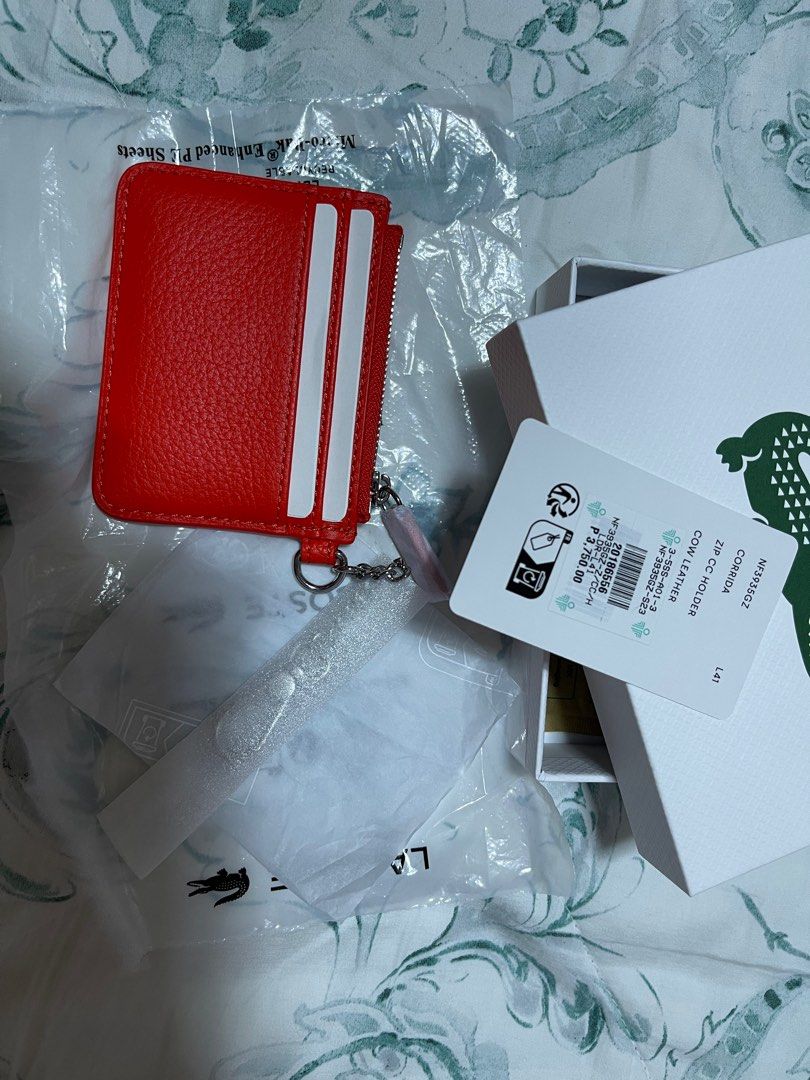 Lacoste Origin Croc Snap Hook Corrida Card Holder, Women's Fashion ...