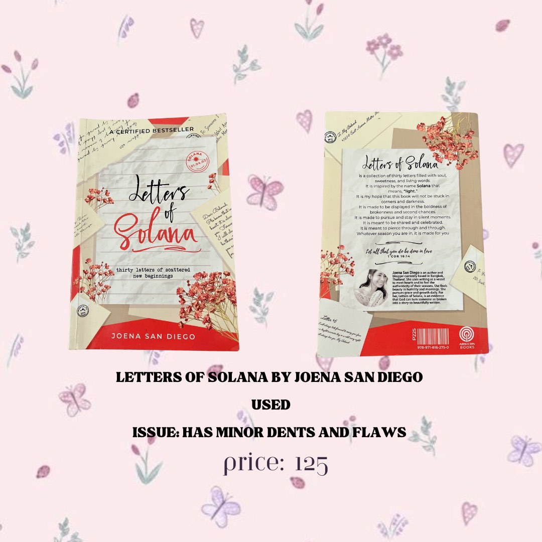 LETTERS OF SOLANA BY JOENA SAN DIEGO on Carousell
