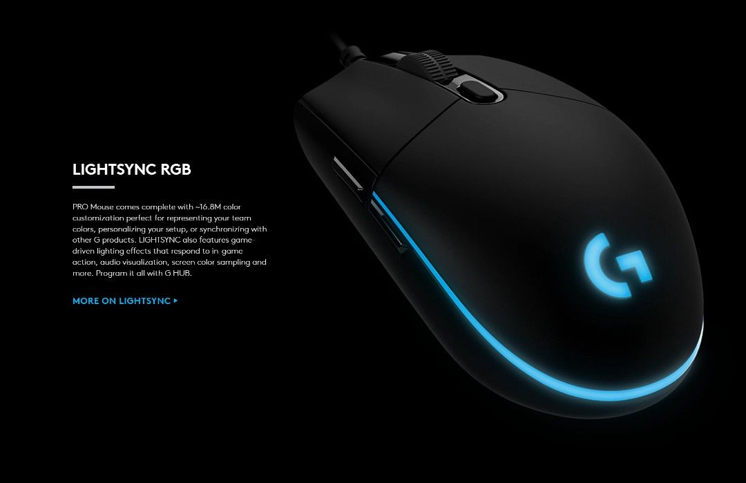 Logitech G PRO Wired Gaming Mouse, HERO 25K Sensor, 16,000 DPI, RGB ...