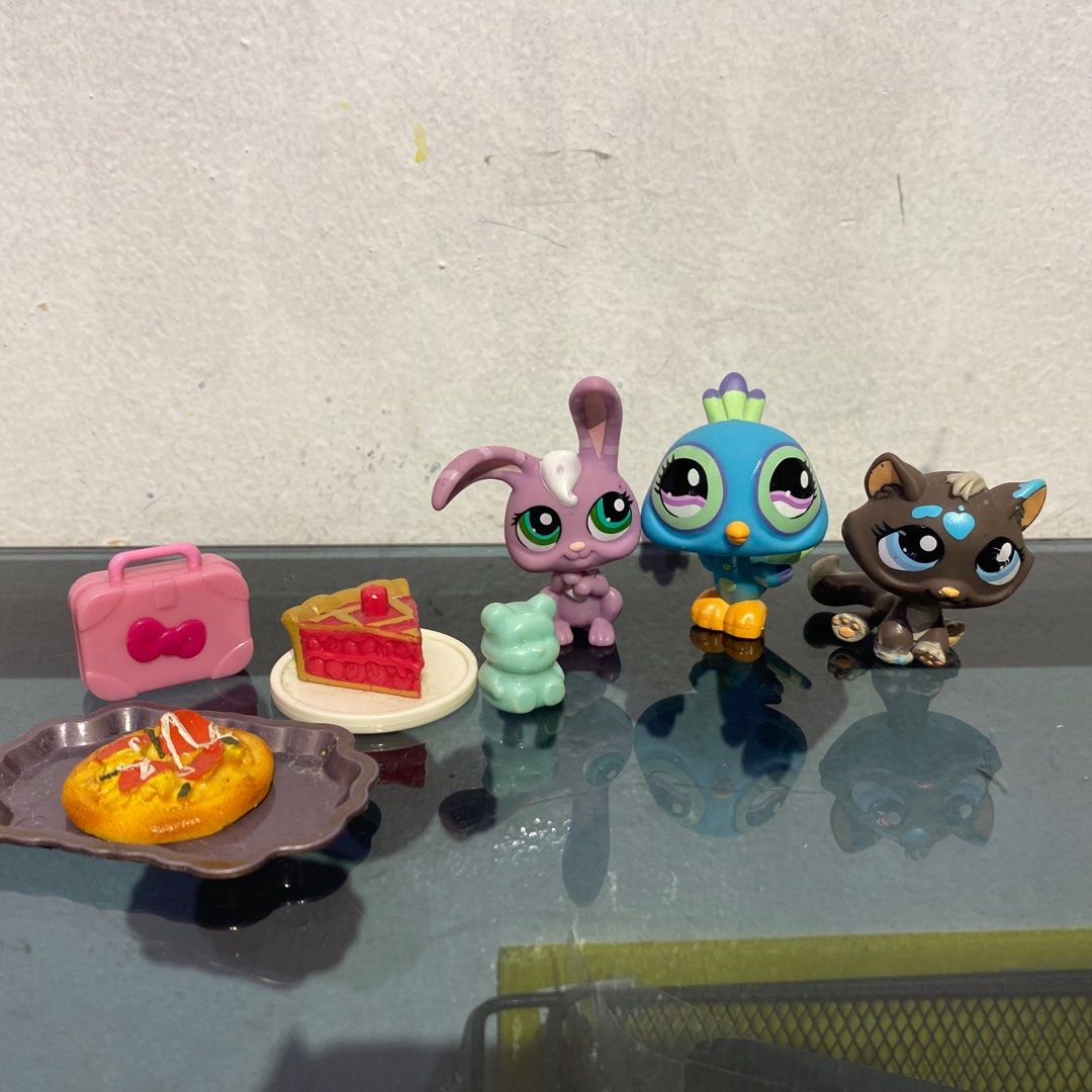 LPS sticker eye pets (bunny rabbit, peacock, grey cat), Hobbies & Toys ...