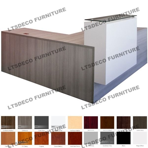 L-shape counter table Office Partition / Reception desks Office ...